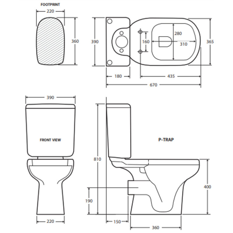 Fienza Liwa Toilet P Trap - Contemporary Style and Reliable Plumbing